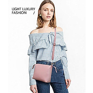 Chikencall Women 3Pcs Set Bucket Bags PU Leather Top Handle Bags Chain Shoulder Bag Satchels Working Shoper Handbag Purses Pink