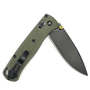 Manual Open Bugout 535 Folding Knife, Axis Lock Pocket Knife with 3 Inch 8Cr13MoV Blade, Glass Reinforced Nylon Grivory Handle, Belt Clip for Camping Hunting