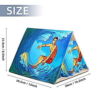 Y-DSIWX Guinea Pig House Bed, Rabbit Large Hideout, Small Animals Nest Hamster Cage Habitats Man Surfing Blue Wave Sky