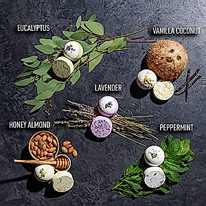 Essential Oils Shower Steamers & Bath Bombs Set in Lavender, Peppermint, Vanilla Coconut, Eucalyptus, Honey Almond Scents, Aromatherapy Shower Steamer, Relaxation Gift for Women,11Pc Set