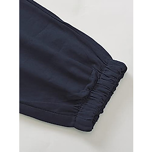 Weintee Women's Linen Joggers with Pockets 2X Navy
