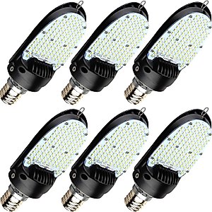115W LED Shoebox Corn Retrofit Lamp, 5000K 15525LM LED Retrofit Corn Bulb (500W MH Equiv.) Rotatable E39 Mogul Base 180° LED Paddle Bulb for Parking Lot Wall Pack Lighting, UL DLC Listed (6-Pack)