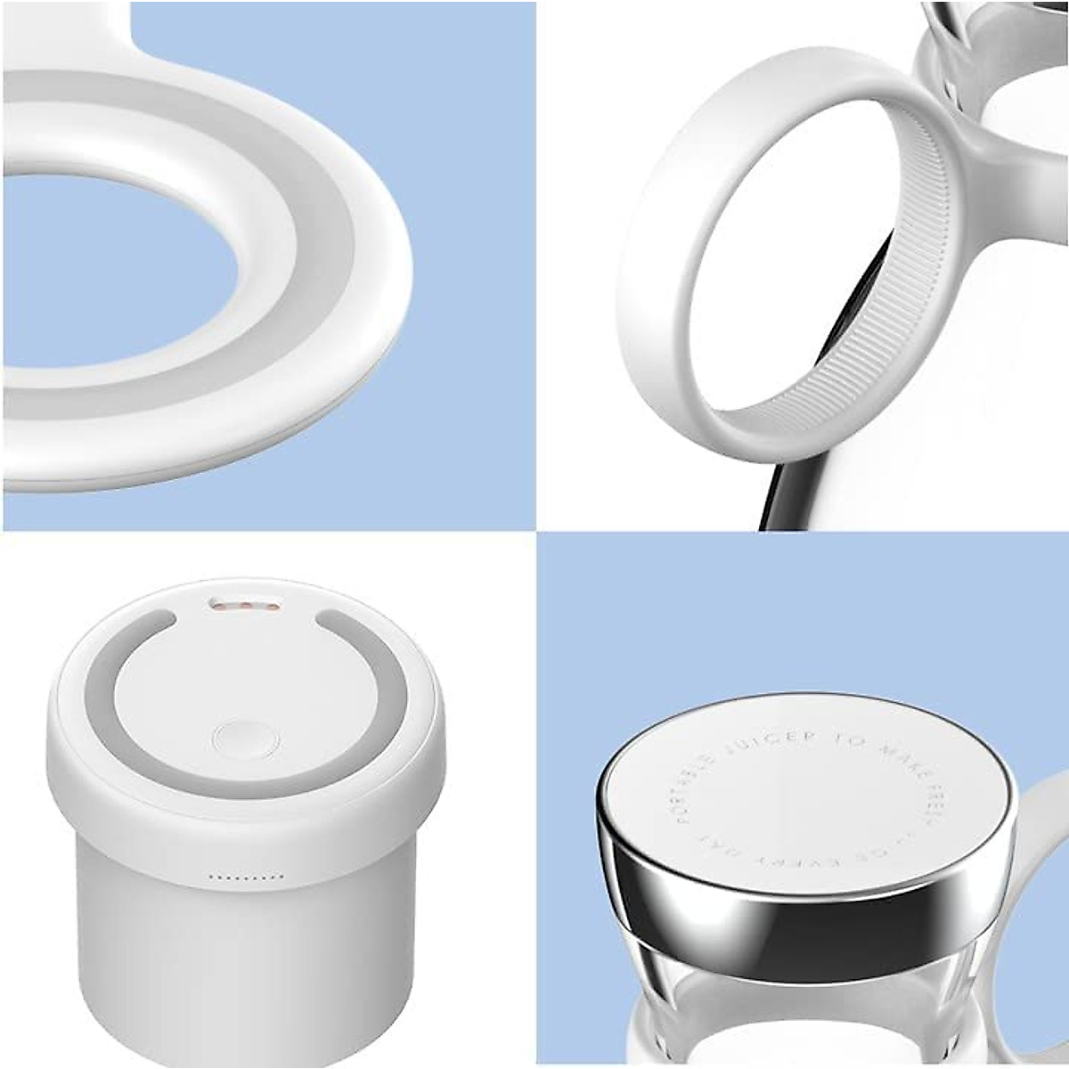 Portable Mini Blender for Fresh Juice, Smoothies, Shakes with Magnetic Wireless Charging (Personal Travel Blender for On The Go Blending) (White)