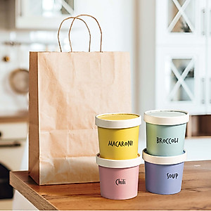 MATICAN Paper Ice Cream Cups with Lids, 40-Pack 11-Oz Soup Cups with Lids, Disposable Ice Cream Containers, 11-Ounce, 5 Pastel