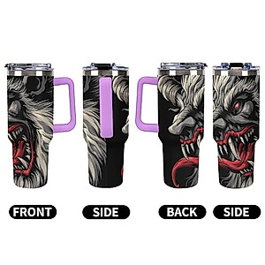 Krampus Of The Yule Lord 40 Oz Tumbler Insulated Stainless Steel Water Bottle Travel Mug Car Cup with Handle And Straw