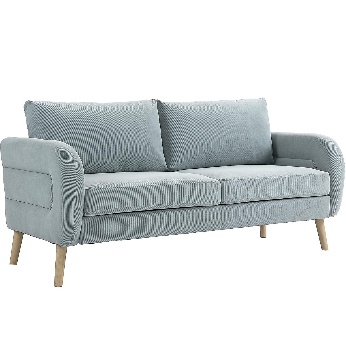 HXZDZ 63" Loveseat Sofa, Comfy Corduroy Couch, Sofa Couch with Solid Wood, Modern Couch with Deep Seat, Small Loveseat for Living Room, Office Couch for Small Spaces,Light Grey