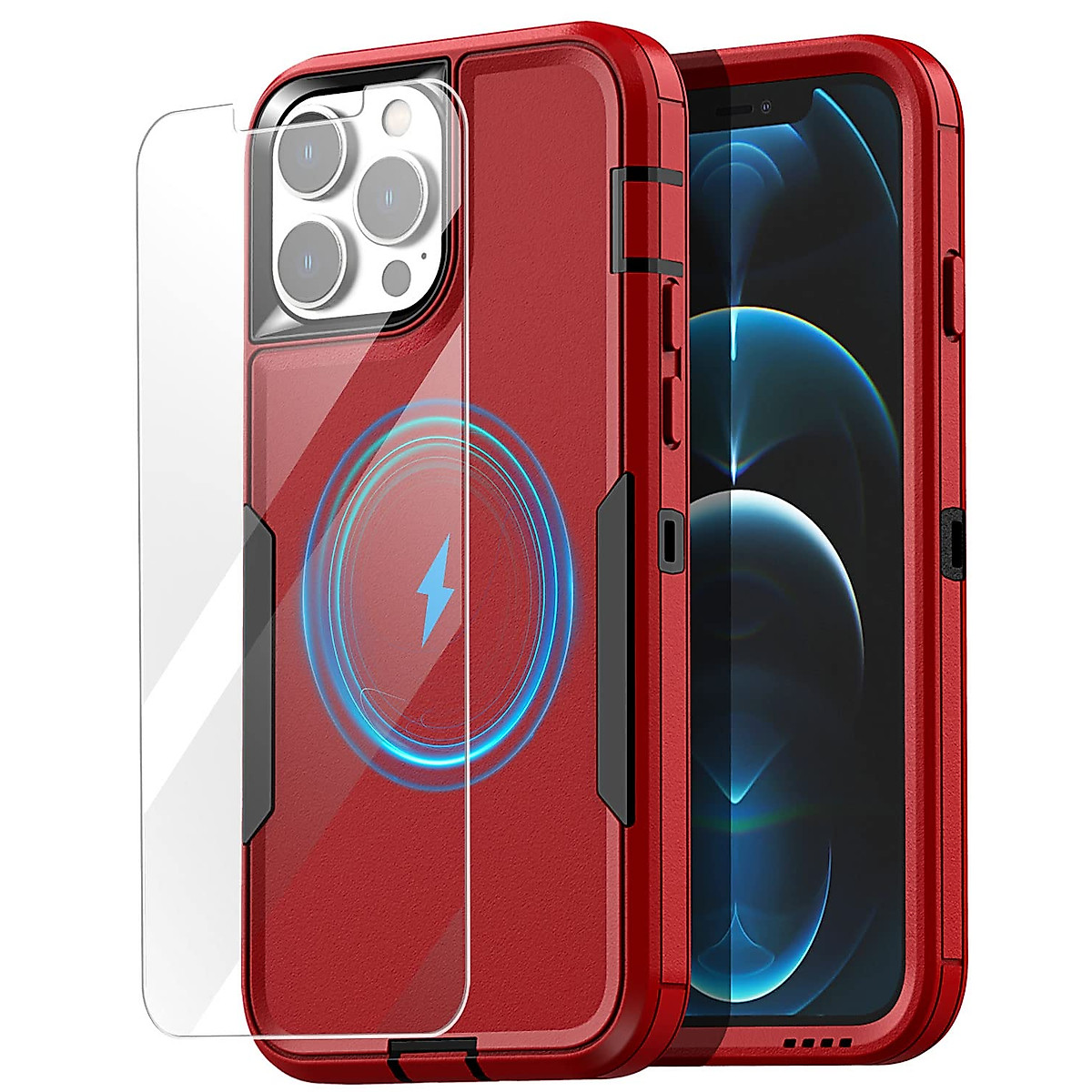 AICase Case for iPhone 12/12 Pro,Support Magnetic Car Mount Heavy Duty 2-Layer Pocket-Friendly Durable Military Grade Protection Shockproof/Drop Proof Protective Cover for iPhone 12/12 Pro_4