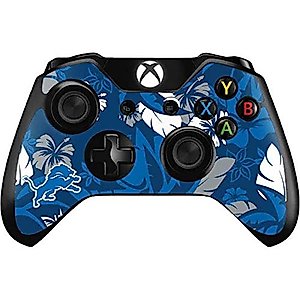 Skinit Decal Gaming Skin Compatible with Xbox One Controller - Officially Licensed NFL Detroit Lions Tropical Print Design