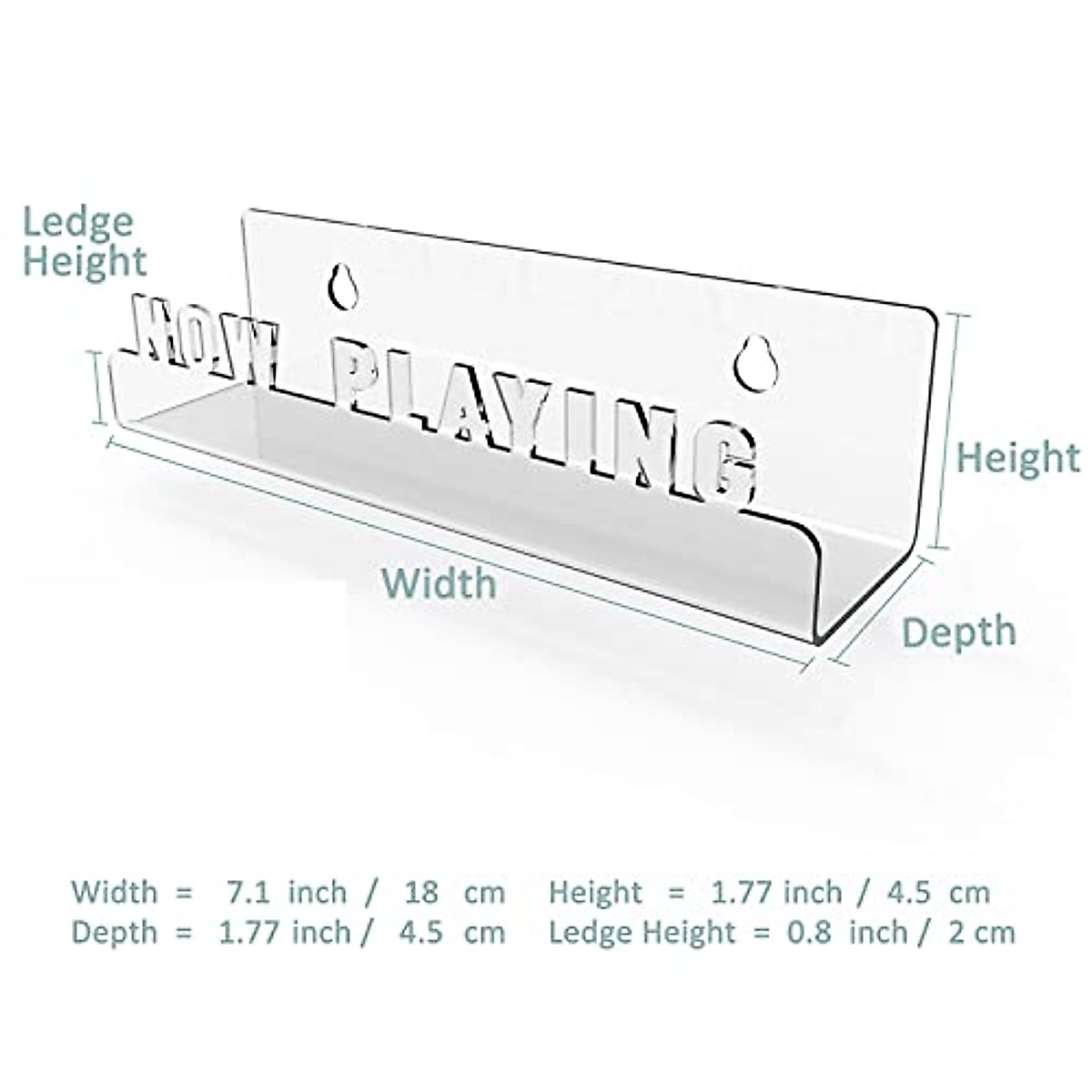 Boloyo Wall Mount Now Playing Vinyl Record Stand, Acrylic Vinyl Record Storage Shelf, Record Display Stand for Vinyl Records and LP Record Floating Shelves Record Storage Holder(Clear)