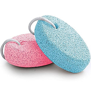Natural Foot Pumice Stone for Feet, Borogo 2-Pack Lava Pedicure Tools Hard Skin Callus Remover for Feet and Hands -Red&Blue