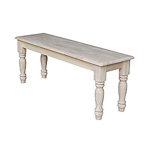 International Concepts Farmhouse Bench, Unfinished