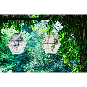 Allsop 31860 Soji Canvas Black Palm Solar Lantern