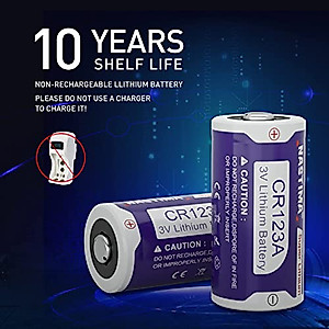 NASTIMA 12 Pack CR123A Battery, 3V Lithium Battery 1600mAh for Flashlight, Intelligent Instrumentation, Alarm Systems