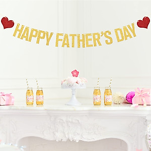 Happy Father's Day Banner Gold Glitter, Father's Day Party Decorations, Best Dad Ever Decor, Happy Father's Day Birthday Decorations
