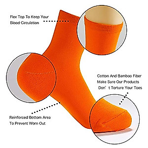 AzWeiler Unisex Cotton Colorful Quarter Crew Socks Athletic Breathable Socks 4-Pair Package (Men8-12 Women 7-11)