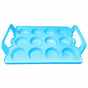 DuraCasa Cupcake Carrier, Cupcake Holder | Premium Upgraded Model Holds Cupcakes Steadier | Store up to 36 Cupcakes or Muffins | Stacking Cupcake Storage Container | Use 1,2, or 3 Tiers (Blue)