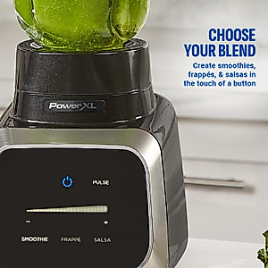 PowerXL Smart Pro Blender, BL6018, Smart Sensing Technology for Smooth Blends, Frappés, Salsas, 1800 Watts & 68 oz. Glass Pitcher