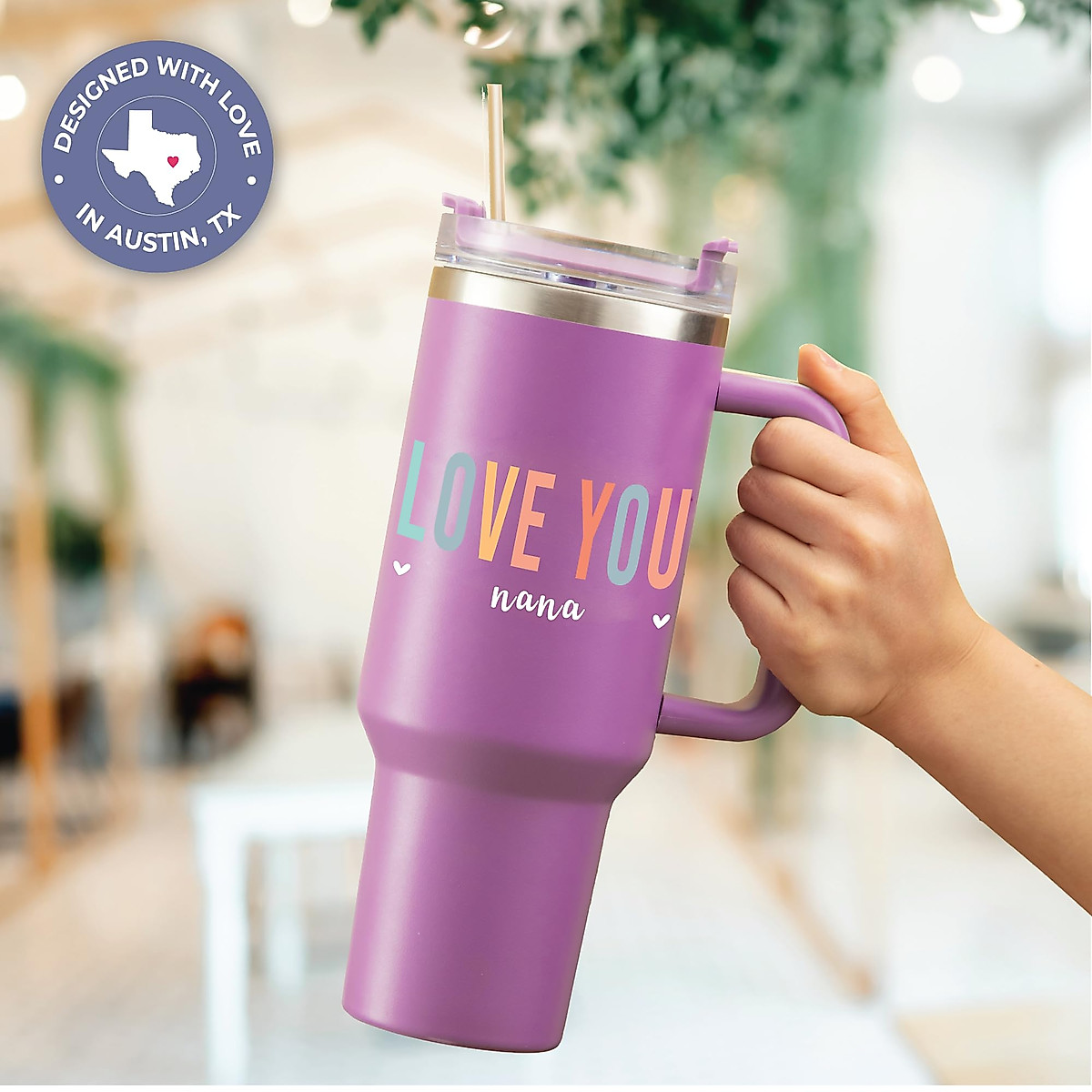 Nana Tumbler 40oz, Mothers Day Gifts for Nana from Grandkids, Ideal Present from Grandchildren, Thoughtful and Unique Birthday Gift from Grandson, Heartwarming Gifts for Grandma, Christmas, Gift Ready