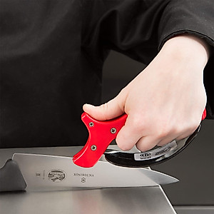 Chef Master 90015 Knife Sharpener | Carbide Tipped Knife Sharpener | Reversible Blades | Handheld Knife Sharpener | Safe & Ergonomic Handle | 1 Pack