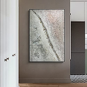 BAWHO Pure Handmade Abstract Oil Painting Modern Wall Art On Canvas Nordic Mural Living Room Background Picture,31inx47in,No Frame