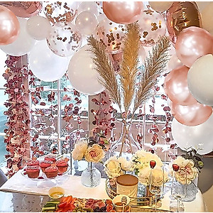 Rose Gold Balloon Arch kit Balloon Garland Confetti Latex Balloons Arch for Bridal Shower Valentine's Day Baby Shower Wedding Birthday holiday Party Decorations Supplies for Girls and Women