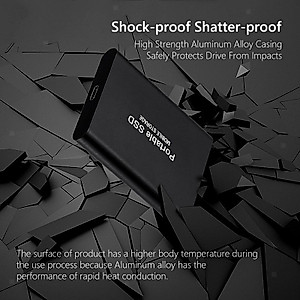 RIIOO Mobile Solid State Drive 4T Portable Solid State Drive Upgrade and Expansion Mini Version is Easy to Carry 3 Inches × 2.28 Inches (Black)