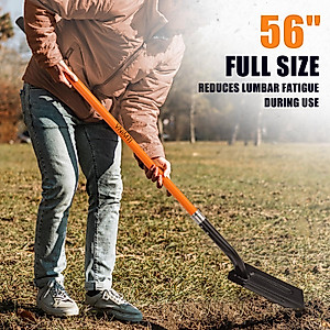 VNIMTI Trench Shovel for Digging, 4-Inch Trenching Shovel with Fiberglass Handle, 56 Inches