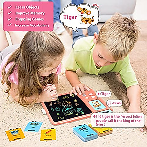 Learning Toys Gifts for Toddlers Girls 3 4 5 6 Year Olds, Talking Flash Cards Writing Tablet 222 Sight Words, Speech Therapy Sensory Autism Toys Educational LCD Drawing Doodle Board