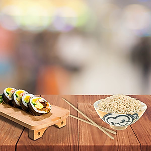 Needzo Cute Monkey Design Ceramic Japanese Rice Bowl, Small Asian Serving Dish for Soup, 4.5 Inch