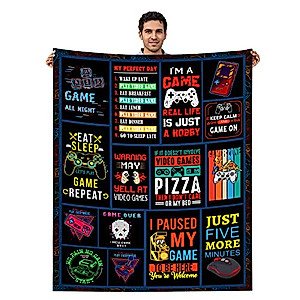 RIEDIOVS Gaming Gifts for Men Boys Boyfriend-Gamer Gifts for Teen Boys-Gaming Blanket 60" x 50" Ideas Gamer Gifts for Game Lovers Men Boys -1