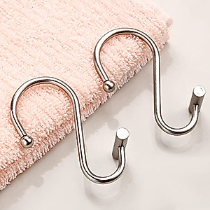 Nickel Shower Curtain Hooks,Rust Proof Shower Curtain Rings for Bathroom,T-Bar Metal Decorative Shower Curtain Hooks Hangers for Shower Curtain Rod,Set of 12