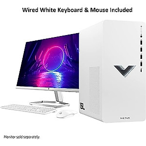 HP 2023 Newest Victus Gaming Desktop, Intel Core i5-12400 Processor(6-core), NVIDIA GeForce RTX 3050 Graphics, 16GB RAM, 1TB SSD, 2TB HDD, 9 USB Ports, Bluetooth and Wi-Fi, Windows 11 Home, White