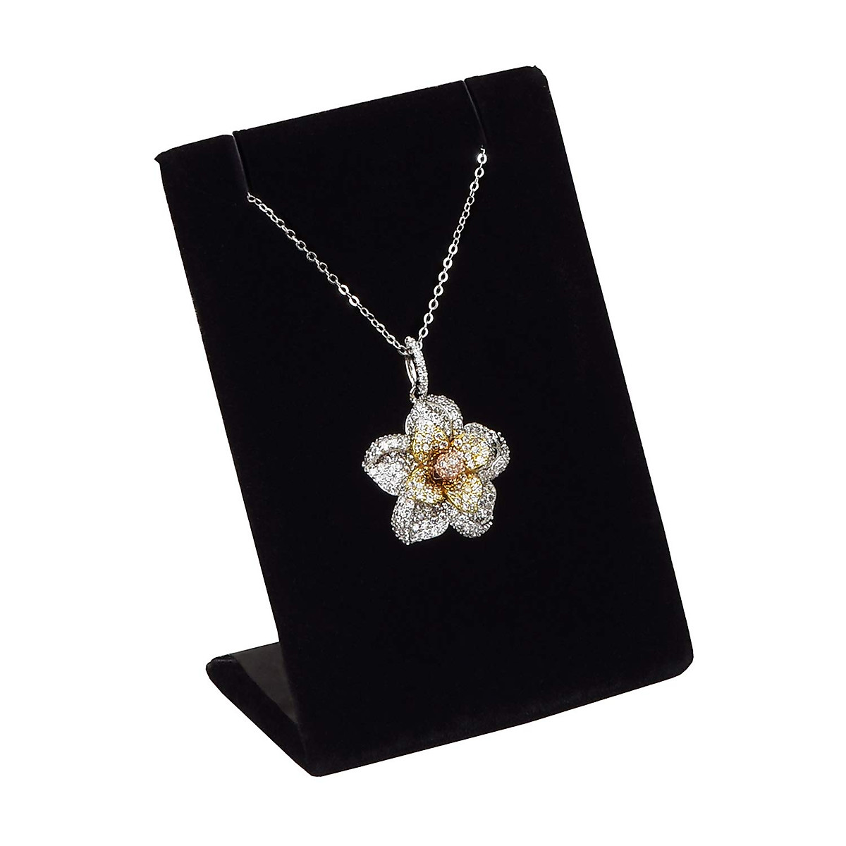 MOOCA 6 Pcs Set Black Velvet Covered Earring Display Stand Pendant Jewelry Organizer Display Holder for Earring, Pendant Accessory Rack for Showcase, 2 1/4 W x 1 1/2 D x 3 1/4 H in, Black Velvet