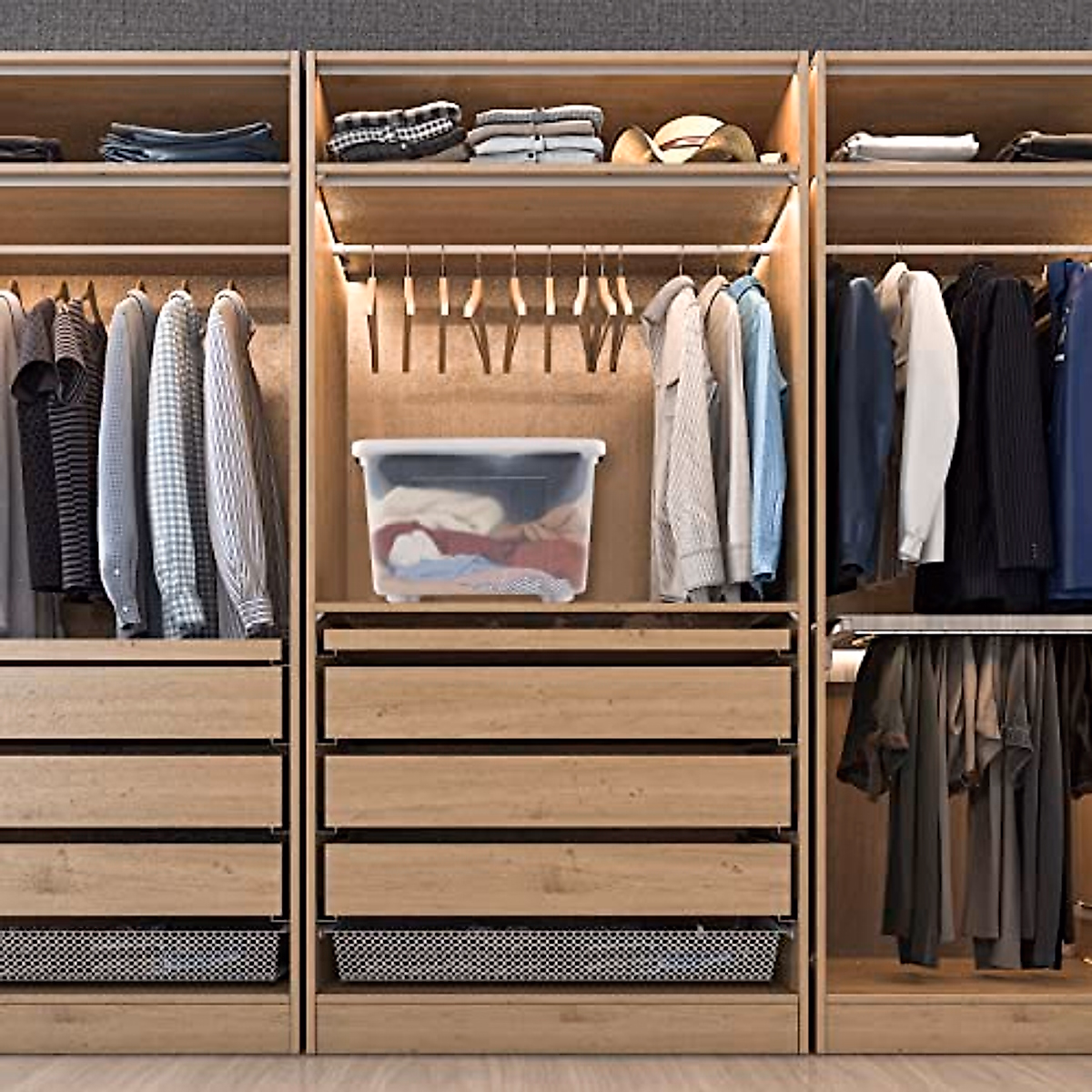 Qqbine 30 Quart Large Clear Storage Boxes with Wheels, Plastic Large Latching Bins with Lids, 4-Pack