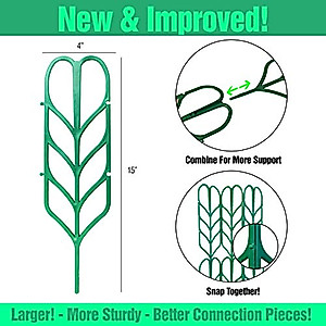PeerBasics, Indoor Plant Trellis, 12 Pack, Climbing Garden Leaf Shape Supports, for DYI Climbing Stems Stalks & Vine Vegetable Potted Garden (12)