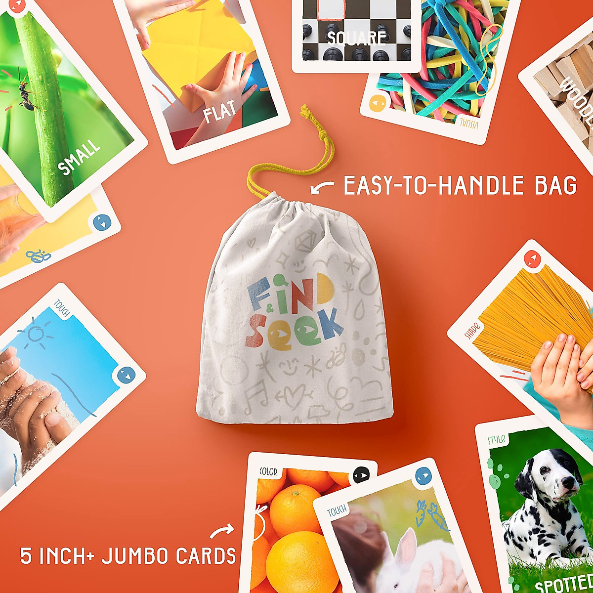 Find and Seek Scavenger Hunt Game Kids Ages 4-8 from Magma Games - Outdoor Activities for Kids Ages 4-8 - Card Based Camping Games - Charades for Kids Activities for Kids - Nature Seek & Find It Game