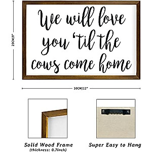 MiEoly We Will Love You Til The Cows Come Home, Nursery Sign, Farm Theme Nursery Decor, Farmhouse Nursery Decor, Farm Nursery Sign, Baby Boy Gift