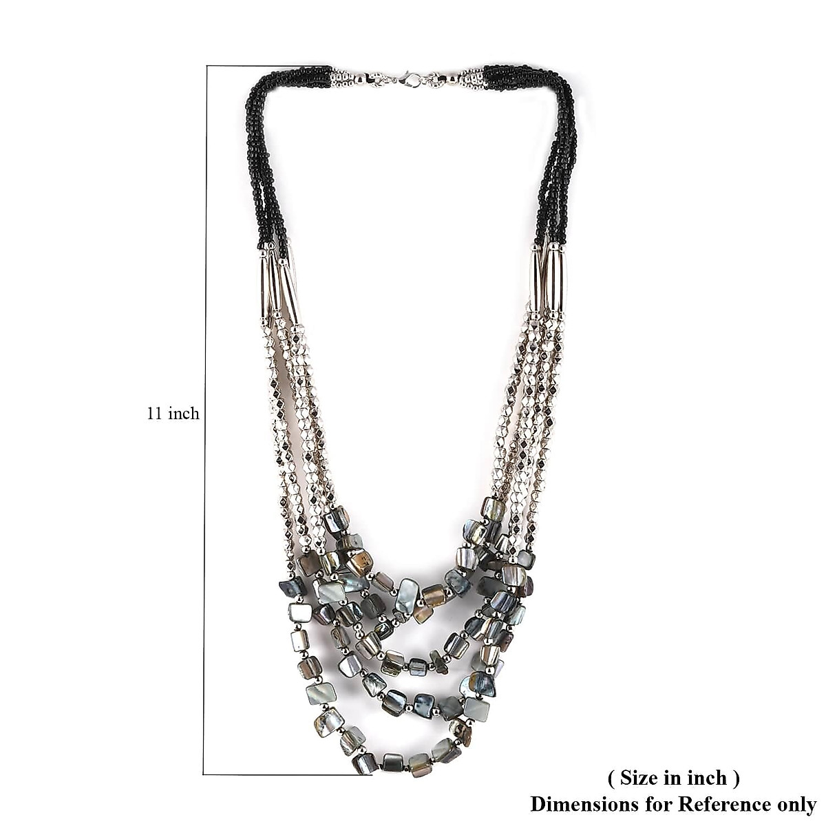 Shop LC Therapy Multi Strand Layered Choker Beaded Necklace for Women Black Beads Size 24" Boho Western Birthday Gifts for Women