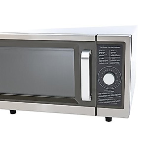 A-to-Z Supply Commercial Microwave with Dial Control, 1 Cubic Feet Interior, Stainless Steel, 1000 Watts, UL and NSF Approved