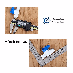 ESHIONG 1/4" Push to Connect Shut Off Ball Valve for RO(Reverse Osmosis) Water Filter,NSF Certified Plastic Quick Connect RO Fittings(8 pcs)