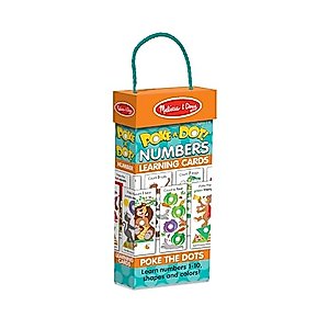 Melissa & Doug Poke-A-Dot Jumbo Number Learning Cards - 13 Double-Sided Numbers, Shapes, and Colors with Buttons to Pop - Poke A Dot Book Oversized Interactive Learning Activity Cards For Kids