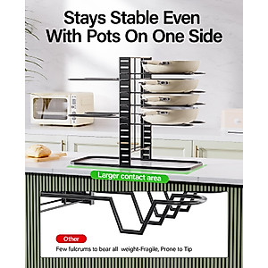 ORDORA Pots and Pans Organizer, 8 Tier with 3 DIY Methods