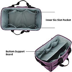 Portable Fundamentals Art Organizer Craft Storage Tote Bag, Multi-Functional Carrying Bag with Multiple Pockets for Crafts, Sewing, Yarn Storage, Medical and Office Supplies Storage