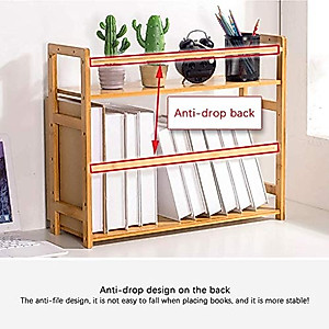 GELTDN Bookshelf Simple Desk Mini Creative Telescopic Shelf Double-Layer Storage Design, Free Up Desktop Space and Store Items Easily ( Size : 53CM )