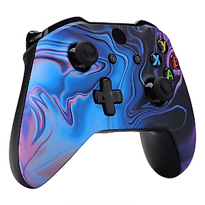 eXtremeRate Origin of Chaos Patterned Front Housing Shell Case, Soft Touch Faceplate Cover Replacement Kit for Xbox One S & One X Controller (Model 1708) - Controller NOT Included