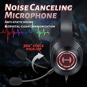 Edifier G2II Gaming Headset for PC PS4 USB Wired Gaming Headphones with 7.1 Surround Sound with Noise Canceling Microphone and RGB Light 50mm Driver Compatible with Mac Desktop PC Black