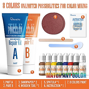 Ankita Ceramic Tile Repair Kit (Color Match), Porcelain Tile Chip Repair Kit with Super Strong Adhesion, Floor Tile Crack Repair Filler for Crack, Chips, Holes on Ceramic, Acrylic, Fiberglass, Enamel