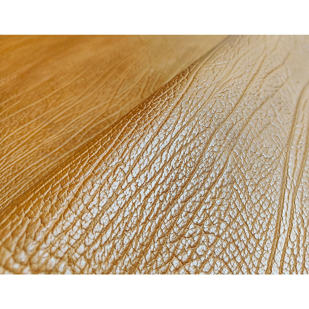 DOQN Bump Texture Genuine Leather Sheets 2.0mm Thick Plain Geometric Pattern Printed Leather Fabic for Craft & Hobby (Bark Pattern | Bourbon Brown, 6"x12")