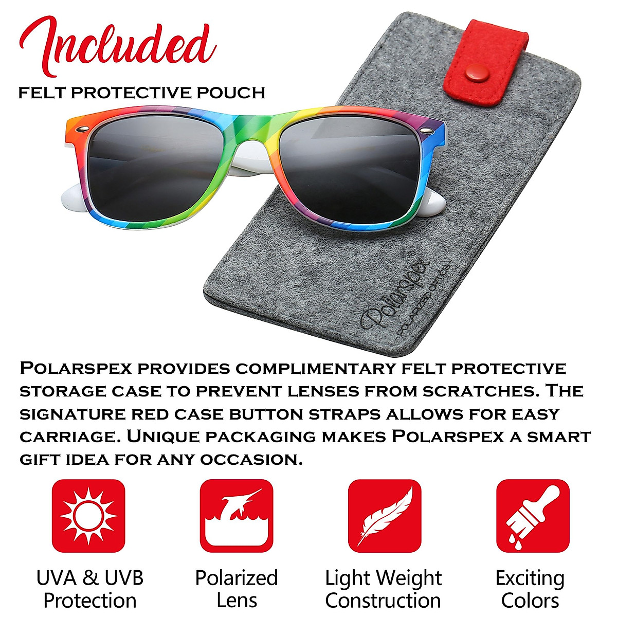 PolarSpex Mens Sunglasses - Retro Sunglasses for Men, Polarized Sunglasses for Womens - Cool Shades for Driving, Fishing