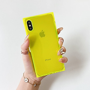 Cocomii - Rectangle Case Compatible with iPhone XR - Clear Transparent, Show Beauty, Women Girls Men, Protective Phone Case for iPhone XR 6.1 inch, Neon Yellow